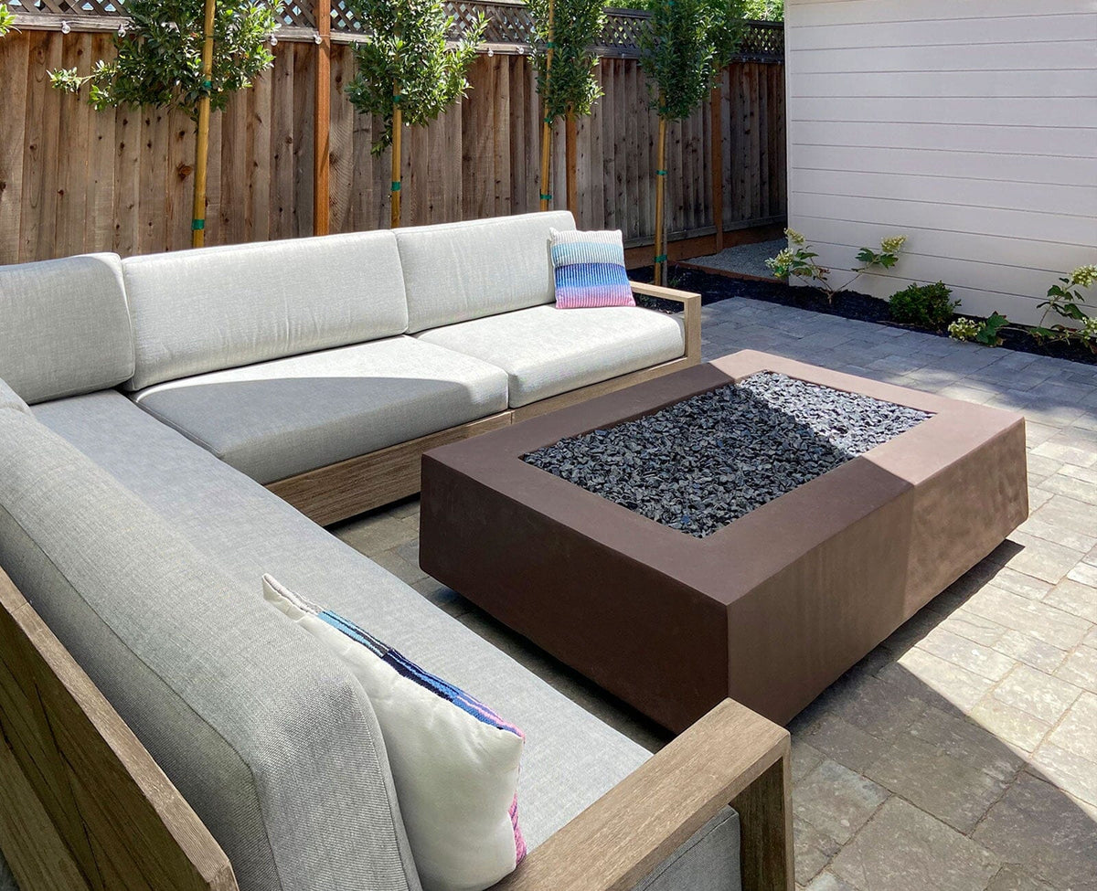 Geo Box Square/ Rec Fire pit Table - ConcreteCreationsLA