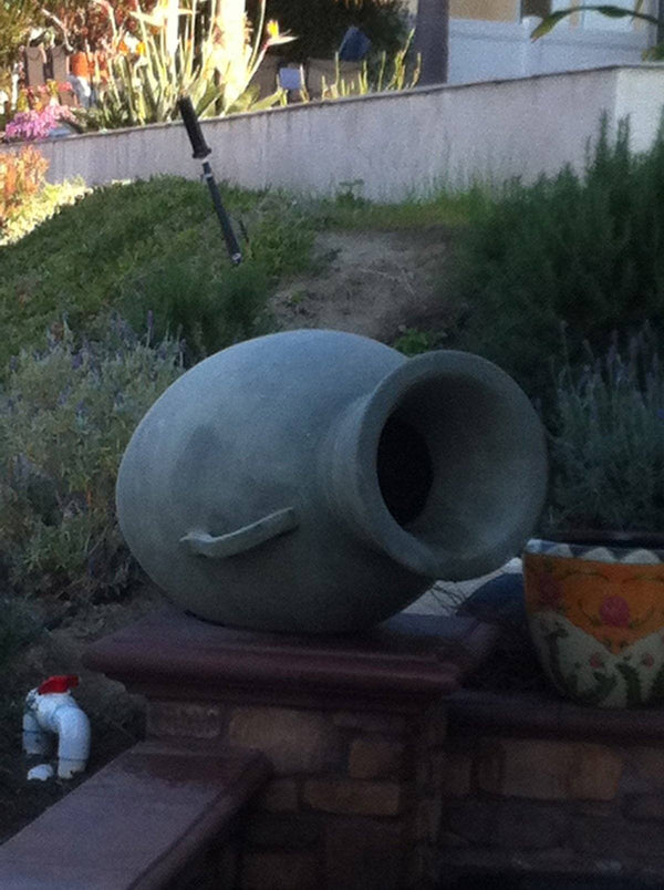 Acropolis Fountain Jars -Sage Green custom size - ConcreteCreationsLA