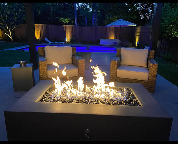 Geo Edge Rectangular Fire Table with Toe Kick 36" x60" x16" tall 8" li ...