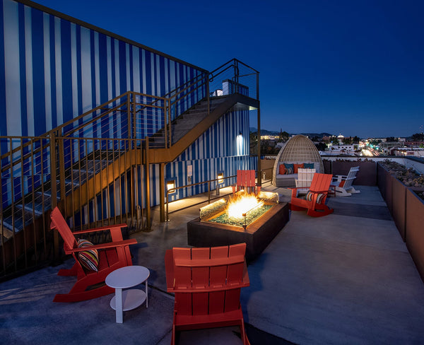 Geo Box Square/ Rec Fire pit Table - ConcreteCreationsLA